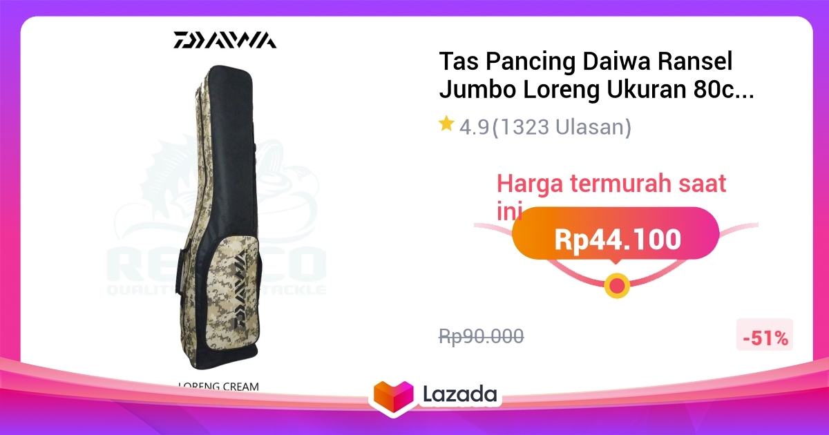 Tas Pancing Daiwa Ransel Jumbo Loreng Ukuran 80cm 100cm 120cm