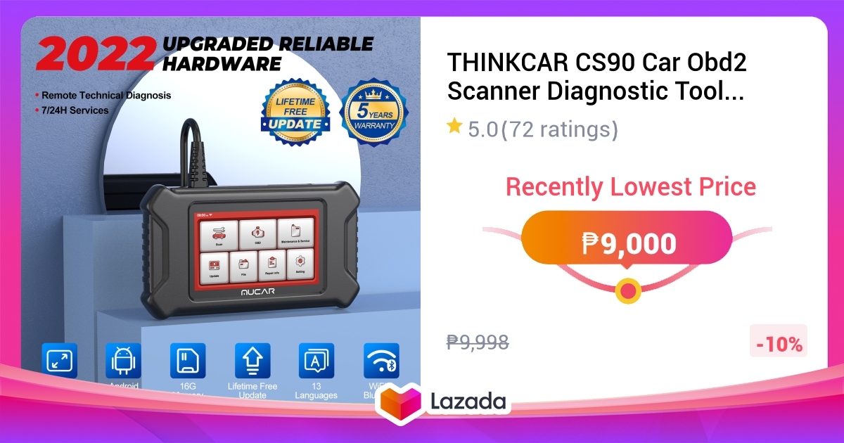 THINKCAR CS90 Car Obd2 Scanner Diagnostic Tools Engine System Free ...
