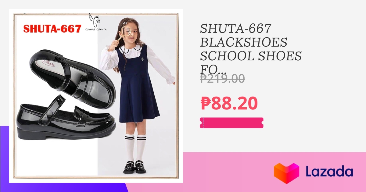 SHUTA-667 BLACKSHOES SCHOOL SHOES FOR KIDS GIRLS SHOES HEELS GLOSSY ...
