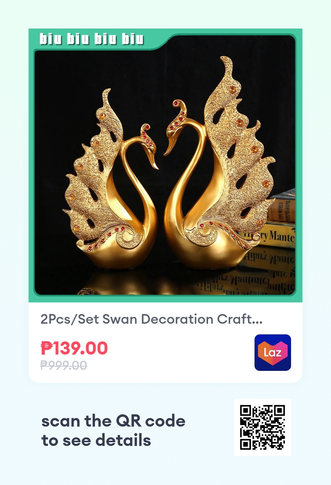 2Pcs/Set Swan Decoration Crafts Home Living Room TV Cabinet Nordic ...