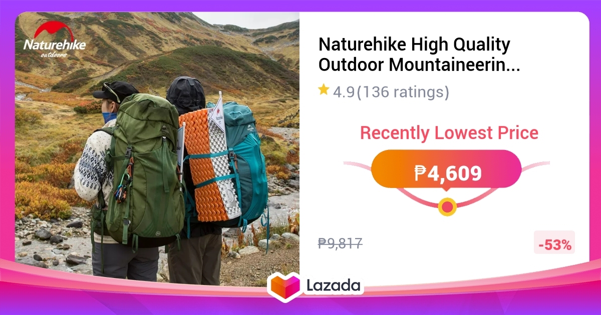 Naturehike High Quality Outdoor Mountaineering Climbing Backpack ...