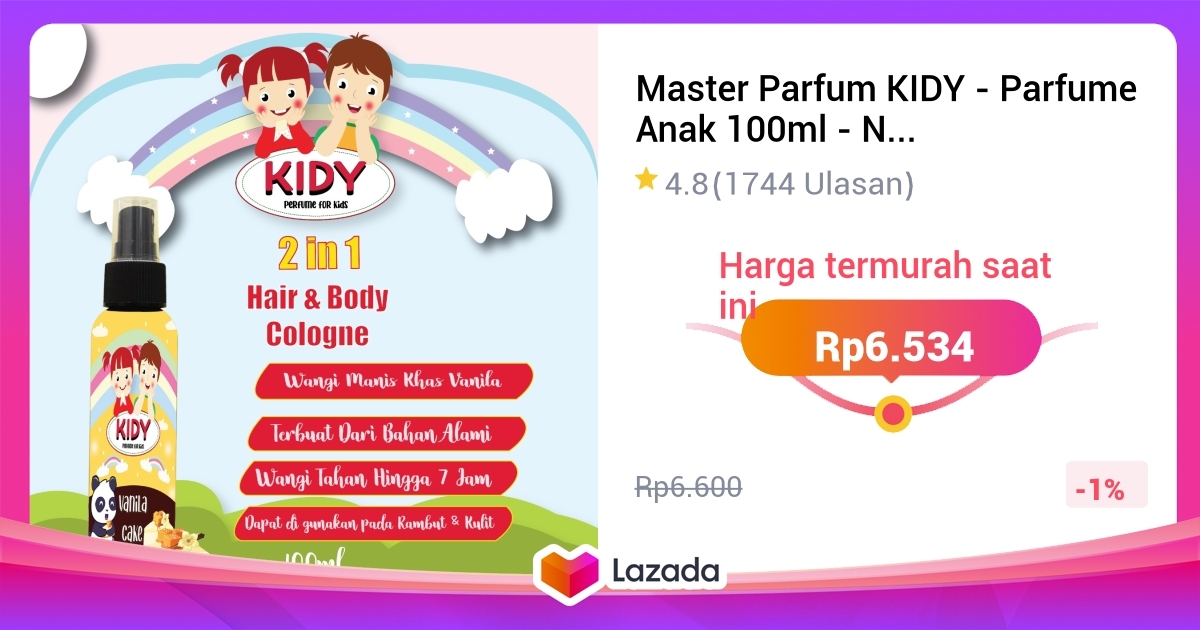 Master Parfum KIDY - Parfume Anak 100ml - No Alkohol (BPOM)