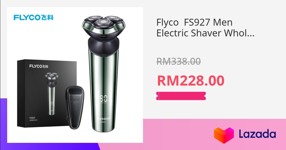 Flyco FS927 Men Electric Shaver Whole Body Washing Shaving Machine Rechargeable Pop-up Trimmer ...