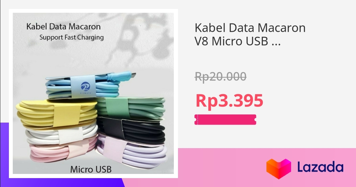 Kabel Data Macaron V8 Micro USB / iPhone / Type C fast Charging Data ...