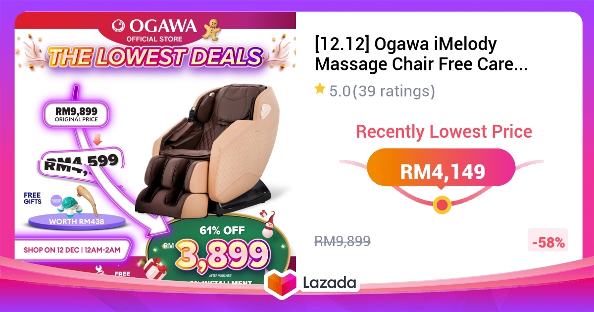 [12.12] Ogawa iMelody Massage Chair Free Caree Touch Handheld Massager ...