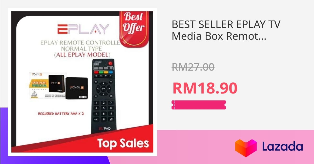 BEST SELLER EPLAY TV Media Box Remote Controller Replacement 易播电视盒遥控器 for Eplay 3R/3R Plus/3R 6G ...