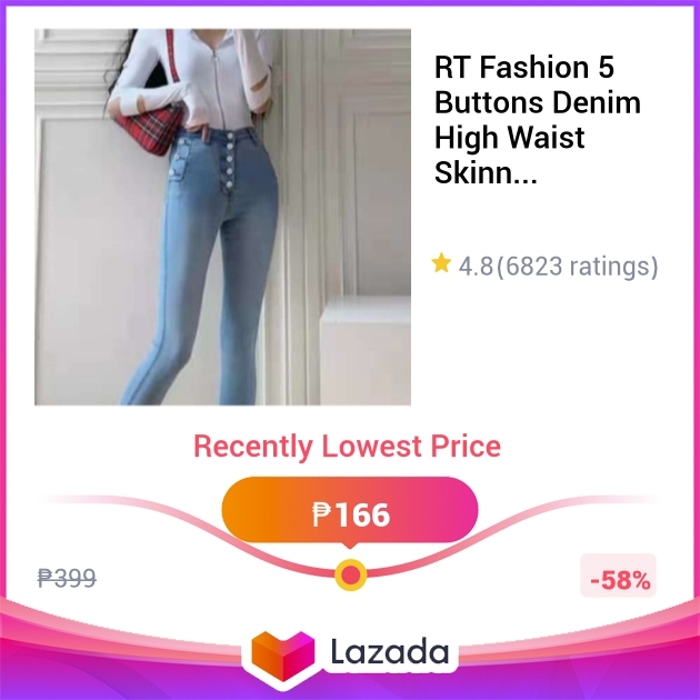 RT Fashion 5 Buttons Denim High Waist Skinny Jeans for Women COD