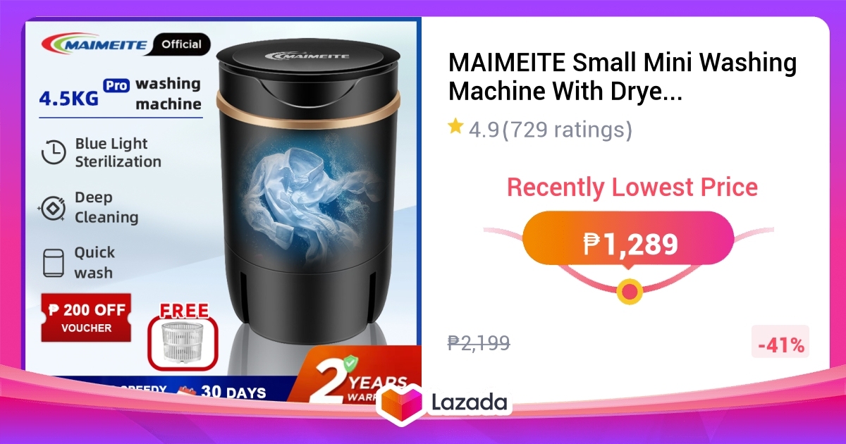 MAIMEITE Small Mini Washing Machine With Dryer Portable 4.5Kg Can Wash ...