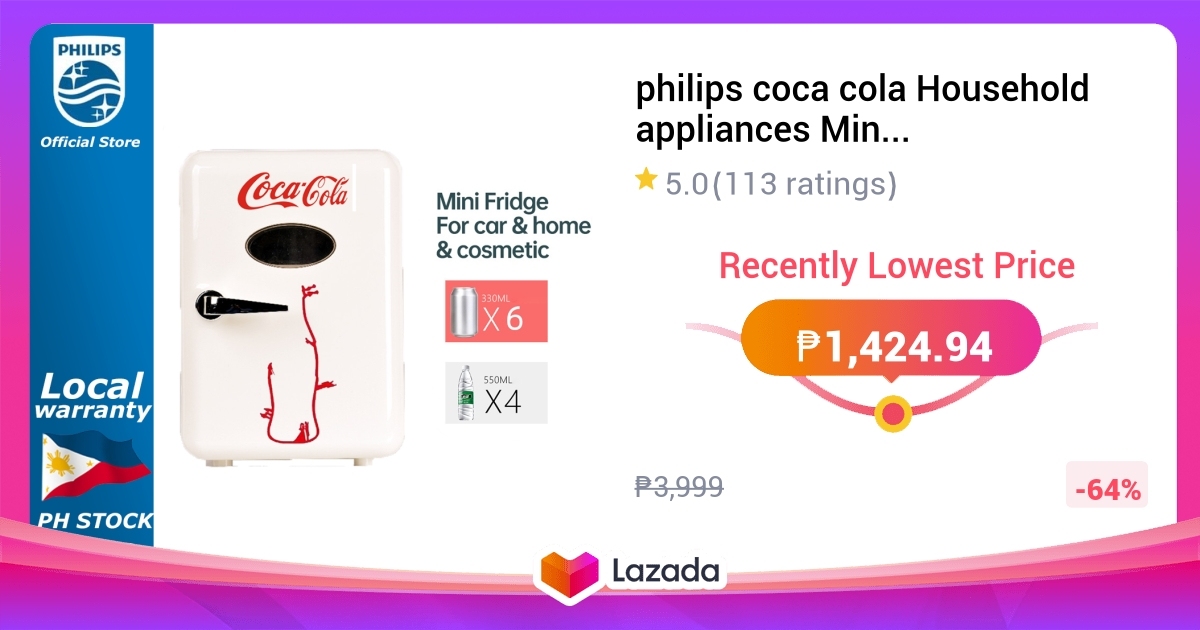philips coca cola Household appliances Mini refrigerator Compact ...