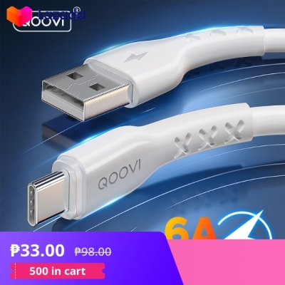 QOOVI 6A USB Type C Cable 66W Fast Charging for Huawei P40 Mate 30 ...