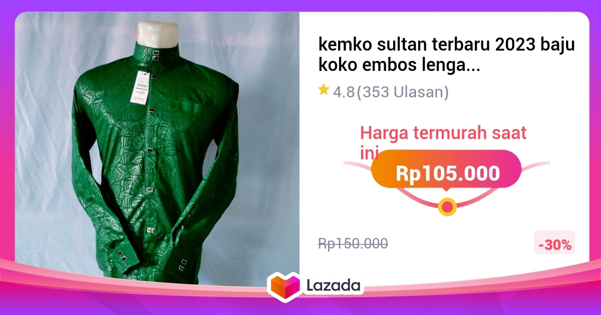kemko sultan terbaru 2023 baju koko embos lengan panjang bahan embos ...