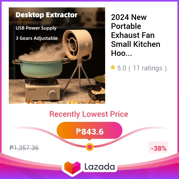 2024 New Portable Exhaust Fan Small Kitchen Hood Extractor Barbecue USB ...