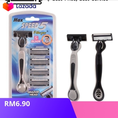 Shaver 1+4 Pcs Refillable Razor Set with 5 Blades Shaving