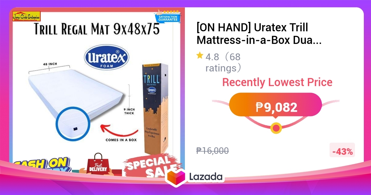 [ON HAND] Uratex Trill Mattress-in-a-Box Dual purpose Mattress / Pocket spring (9inches ...