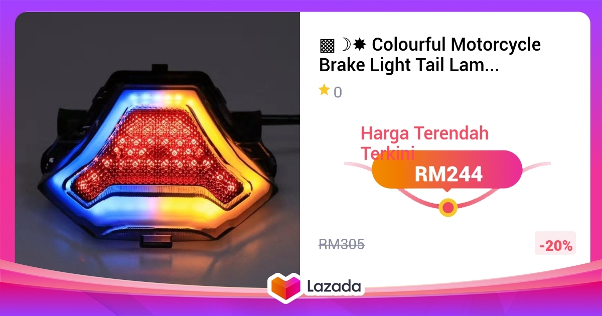 Colourful Motorcycle Brake Light Tail Lamp with LED Turn Signals ...