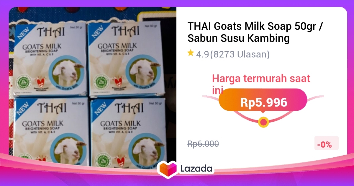 THAI Goats Milk Soap 50gr / Sabun Susu Kambing