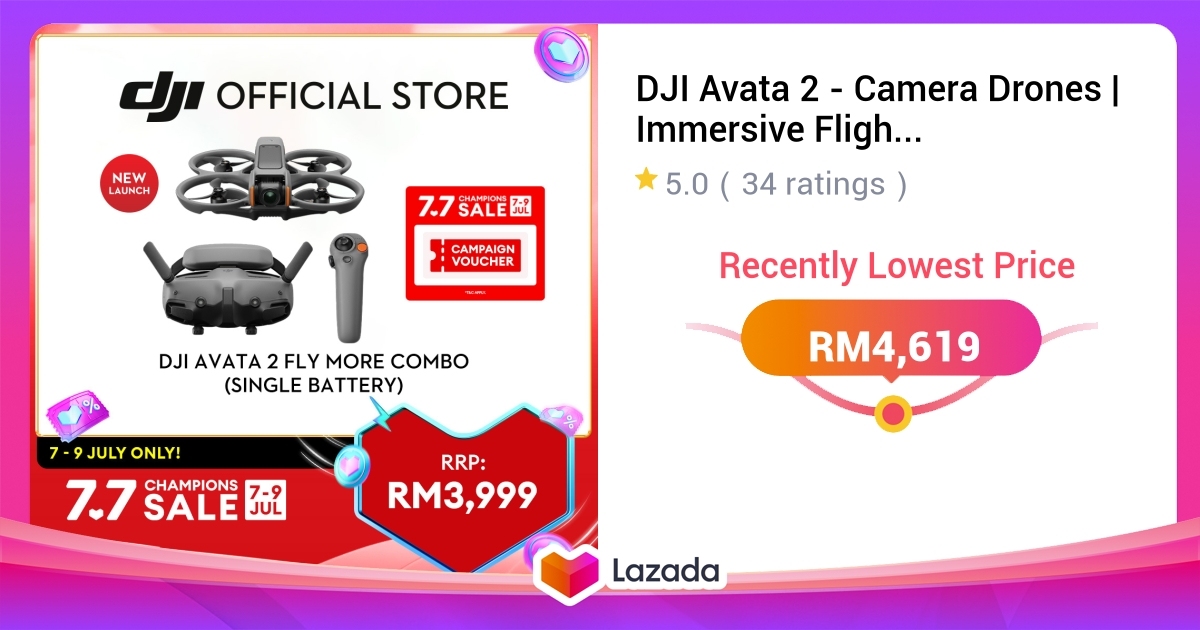 DJI Avata 2 - Camera Drones | Immersive Flight Experience | Intuitive Motion Control | Easy ACRO ...