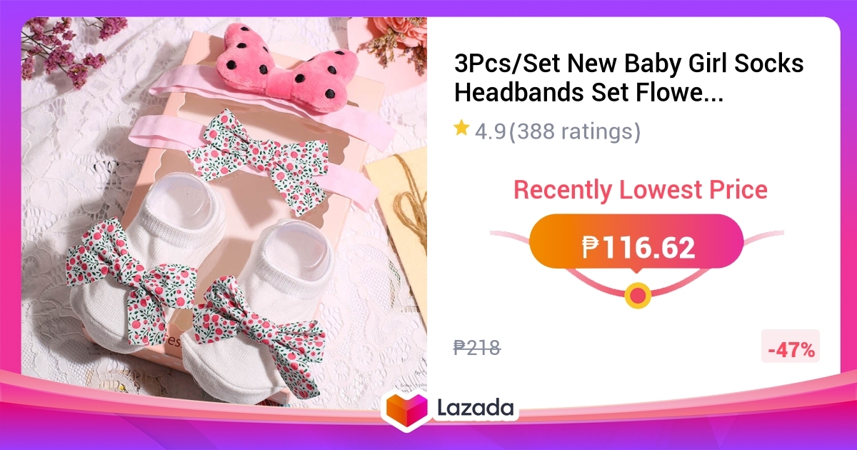 3Pcs/Set New Baby Girl Socks Headbands Set Flower Bows Crown Newborn ...