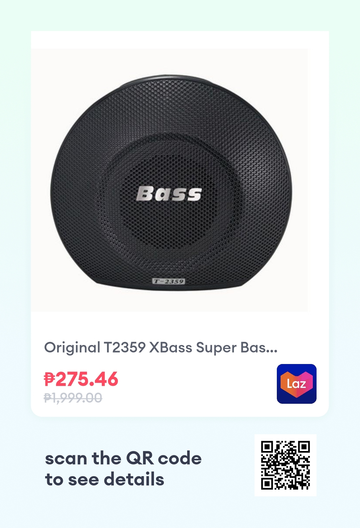 Original T2359 XBass Super Bass Wireless Bluetooth Speaker Super Stereo ...