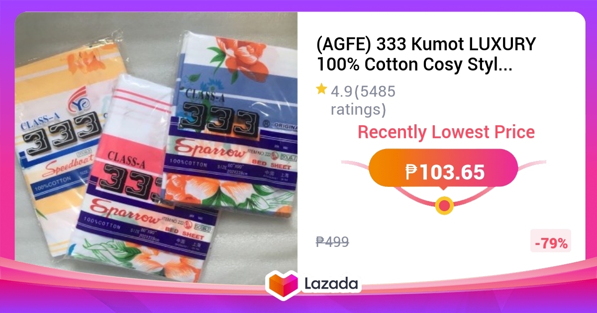 (AGFE) 333 Kumot LUXURY 100% Cotton Cosy Style Original Blankets Cotton ...