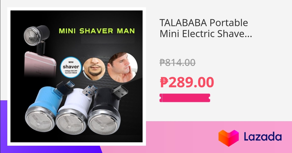 TALABABA Portable Mini Electric Shaver on the Go (Micro USB with Type C ...