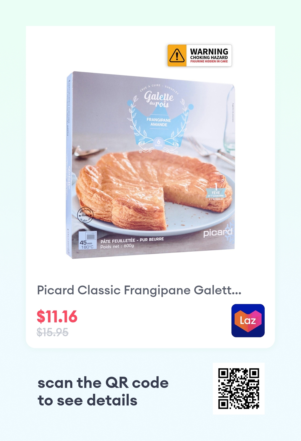 Picard Classic Frangipane Galette Des Rois French King Cake Almond ...