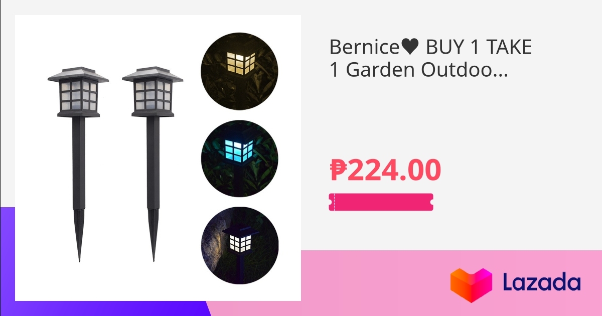 Bernice♥ BUY 1 TAKE 1 Garden Outdoor Solar Stick Light Waterproof ...