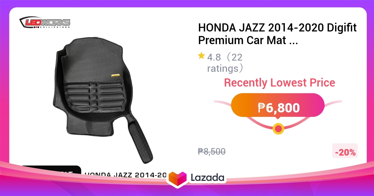 HONDA JAZZ 2014-2020 Digifit Premium Car Mat / Floorliner