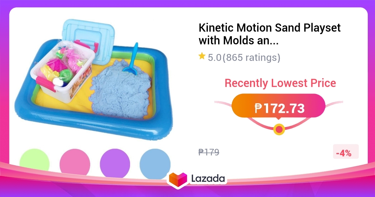 Kinetic Motion Sand Playset with Molds and Inflatable 1kg