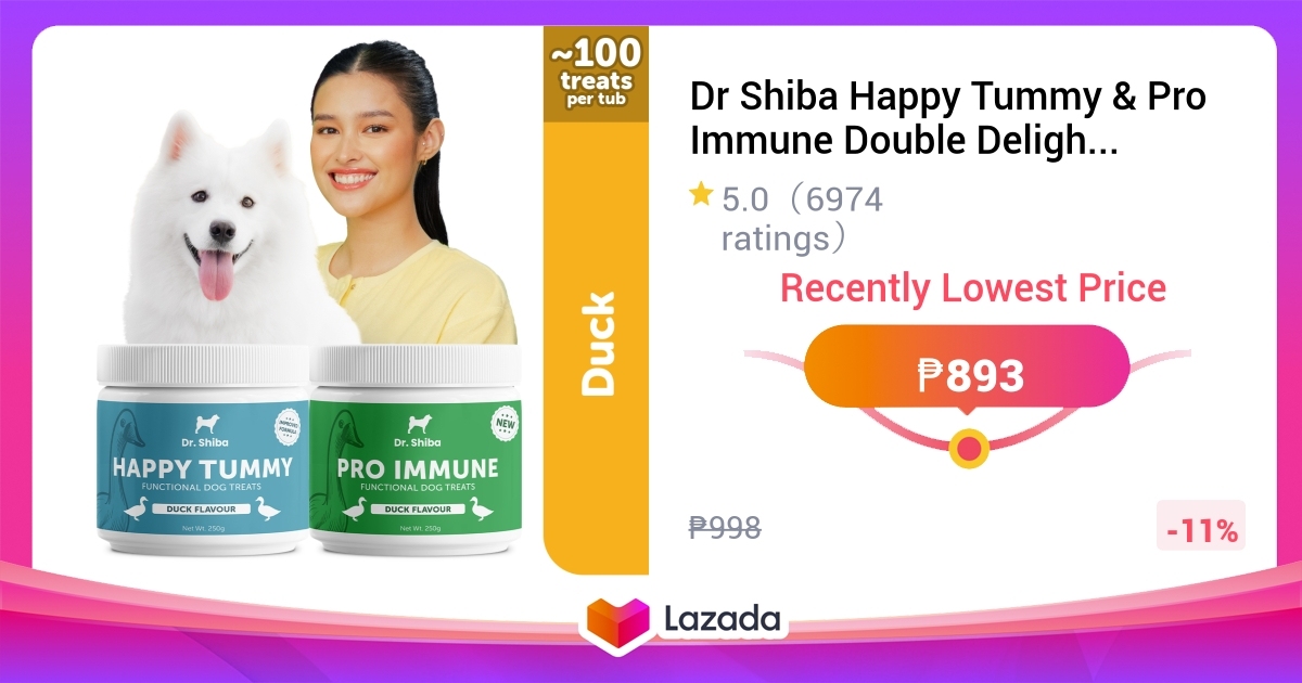 Dr Shiba Happy Tummy & Pro Immune Double Delight Healthy Dog Treats ...