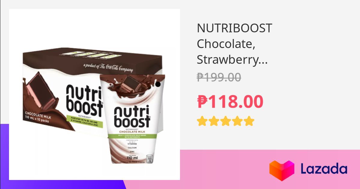NUTRIBOOST Chocolate, Strawberry, Orange Flavor 110 ML x 10 Packs