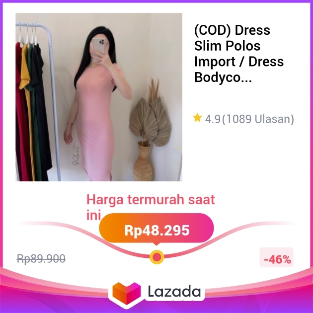 (COD) Dress Slim Polos Import / Dress Bodycon Polos Korean