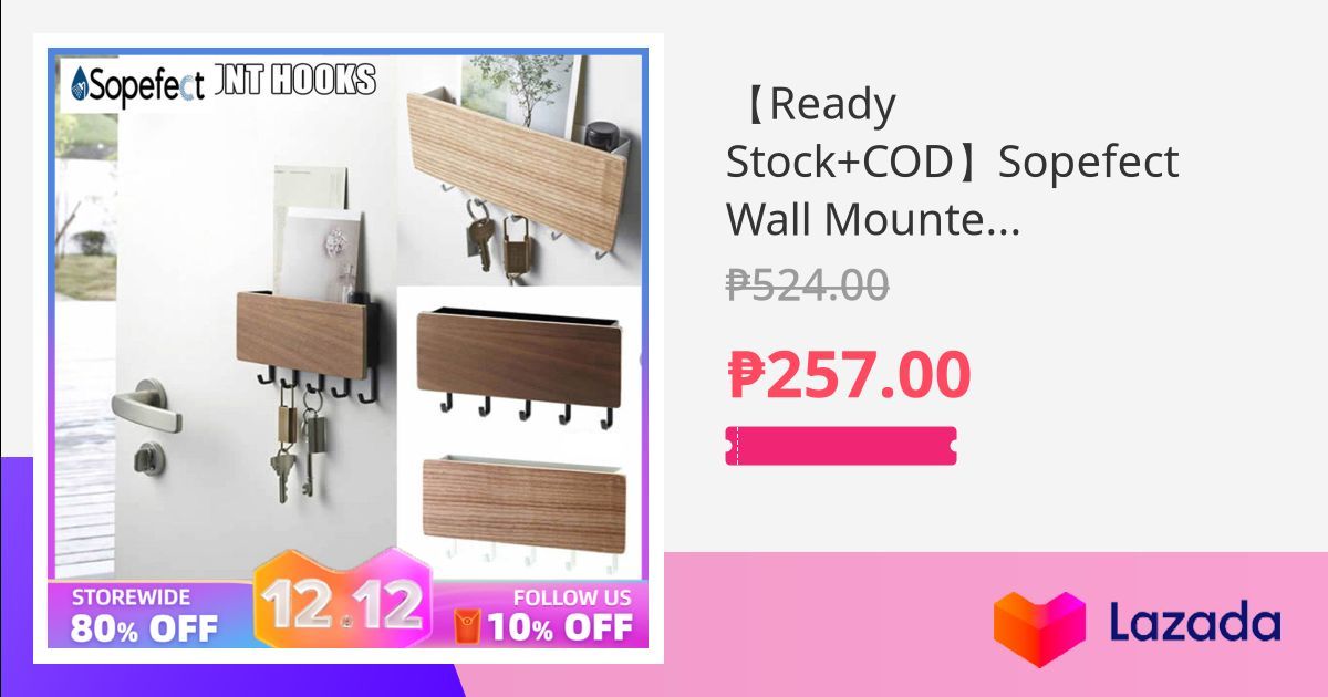 【Ready Stock+COD】Sopefect Wall Mounted Key Holder Key Chain Rack Hanger ...