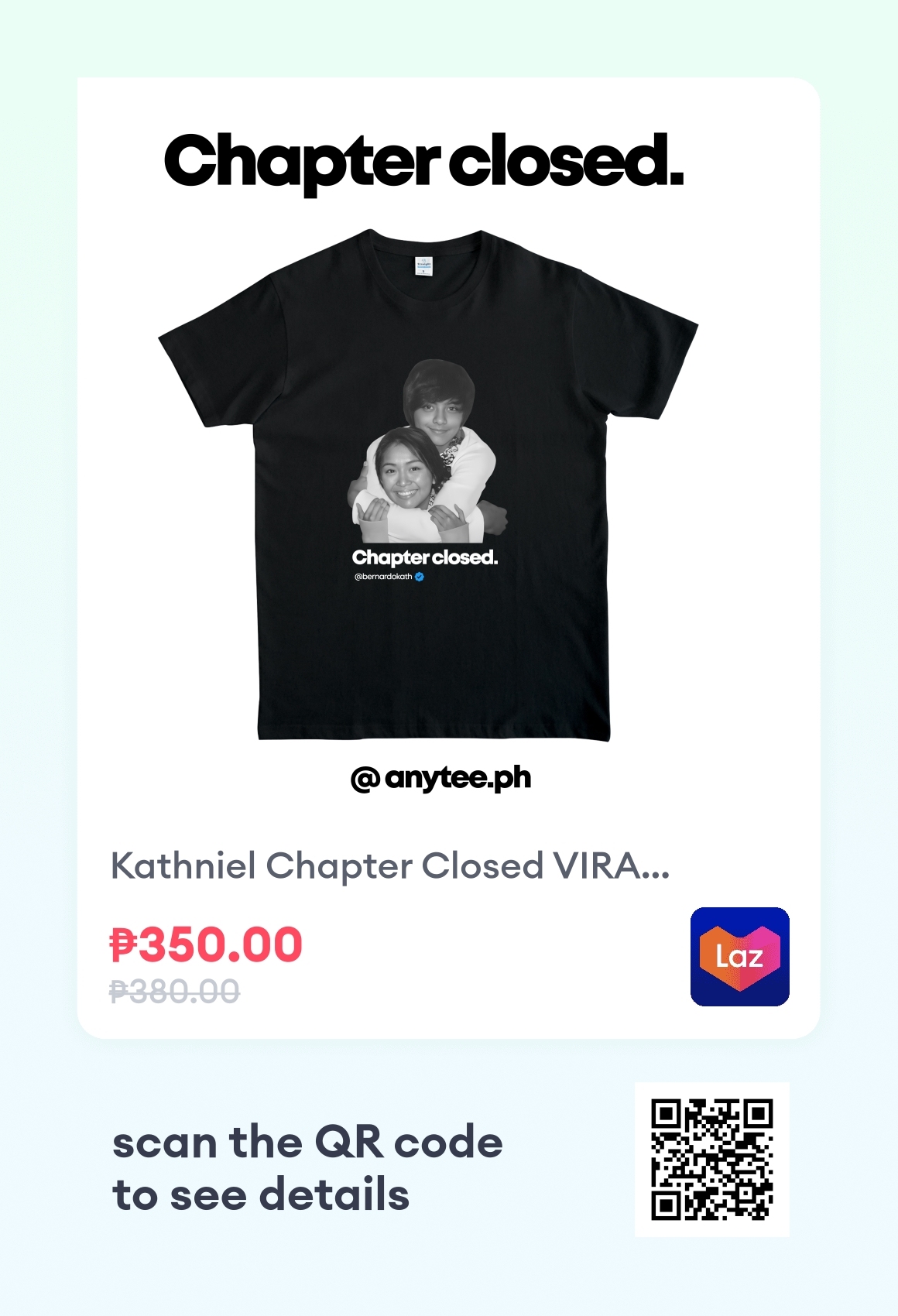 Kathniel Chapter Closed VIRAL Break-up T Shirt ANYTEE