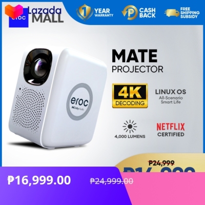 Eroc MATE Projector Netflix-Licensed 1080P Full HD 4000 Lumens 200 ...