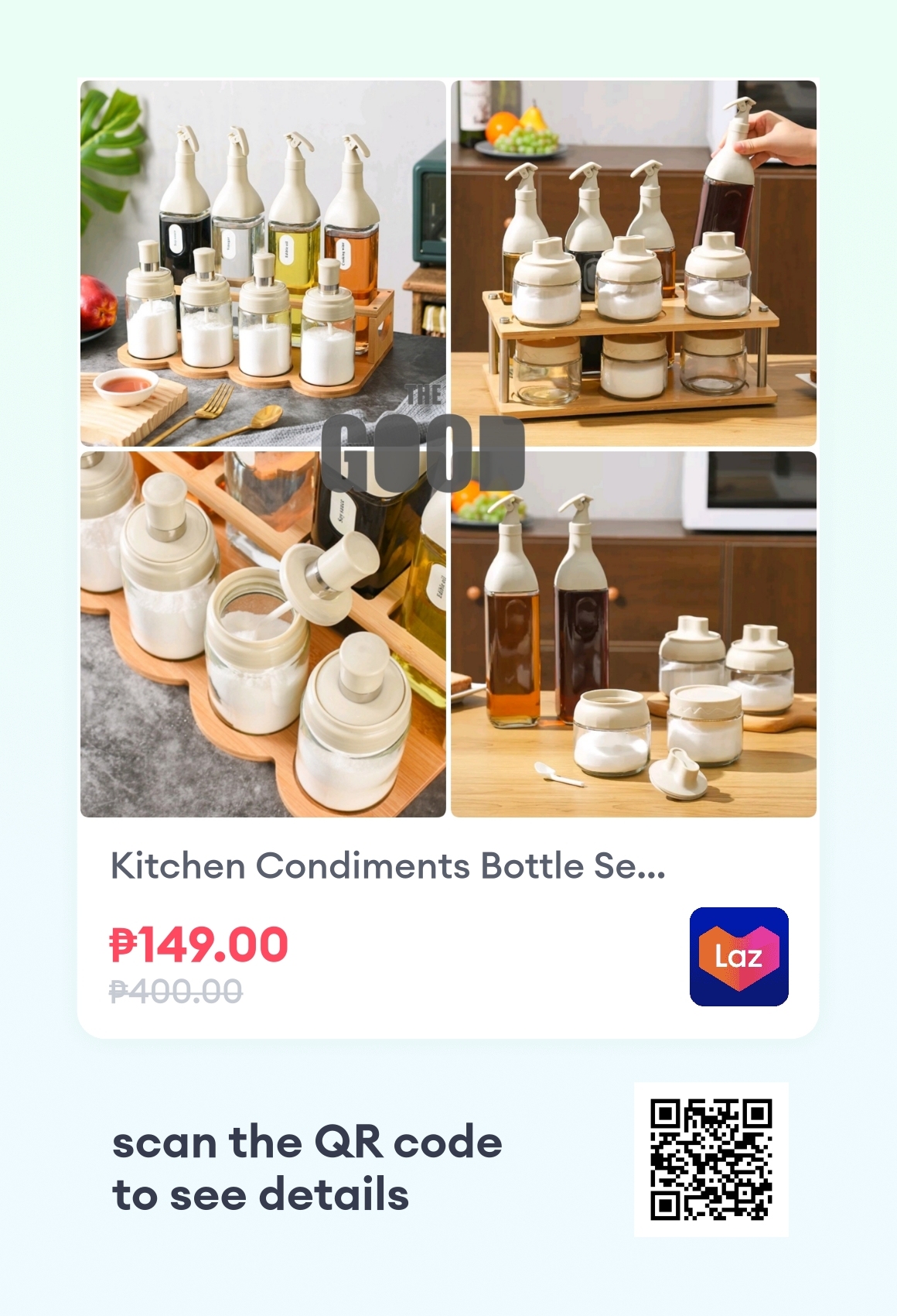 Kitchen Condiments Bottle Set Square Glass Oil Bottle Seasoning Pot and ...