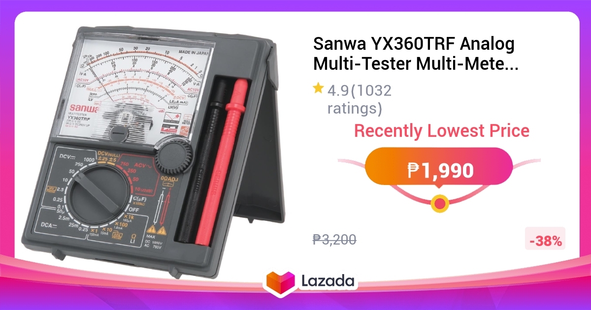 Sanwa YX360TRF Analog Multi-Tester Multi-Meter Made in JAPAN Analogue ...