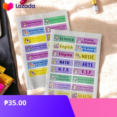 SUBJECT LABEL | NAME STICKER PER A4 SHEET (PERSONALIZED)