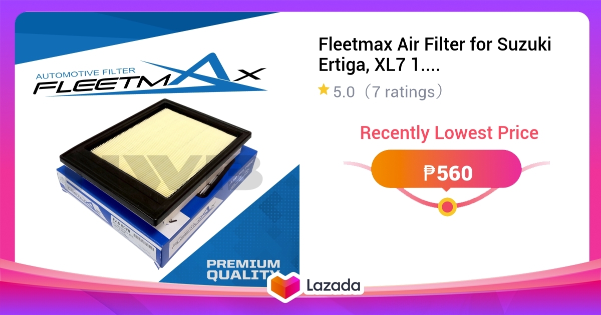 Fleetmax Air Filter for Suzuki Ertiga, XL7 1.5 2019-2023 FAS8079