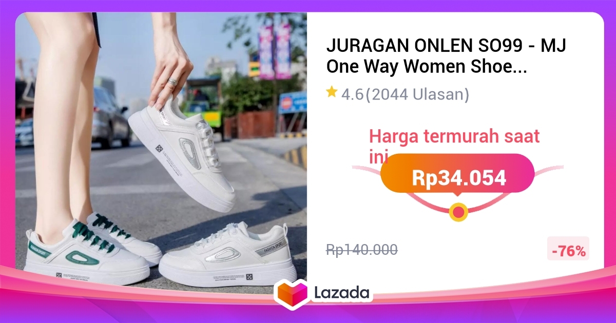 JURAGAN ONLEN SO99 - MJ One Way Women Shoes Sneakers Vulcanized ...
