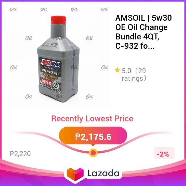AMSOIL | 5w30 OE Oil Change Bundle 4QT, C-932 for Toyota Wigo, Avanza ...