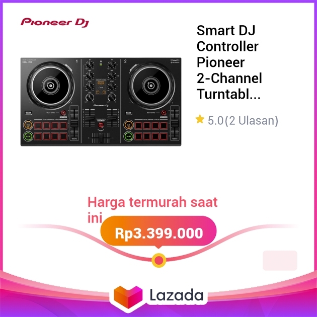 Smart DJ Controller Pioneer 2-Channel Turntable WeDJ Rekordbox DDJ-200