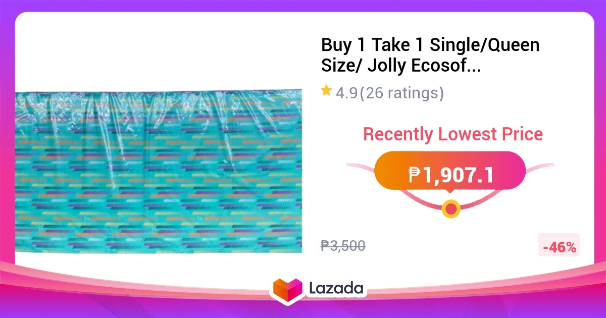 Buy 1 Take 1 Single/Queen Size/ Jolly Ecosoft Foam/Jolly Foam Mattress