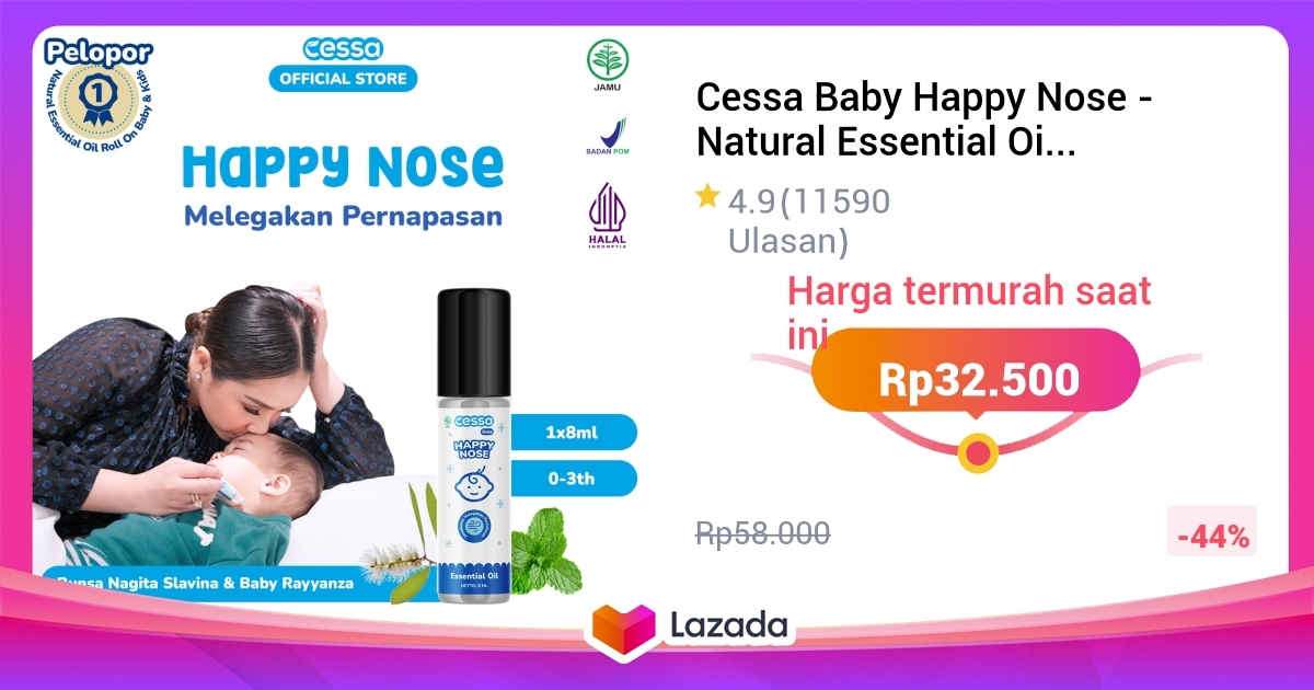 Cessa Baby Happy Nose - Natural Essential Oil Melegakan Pernapasan
