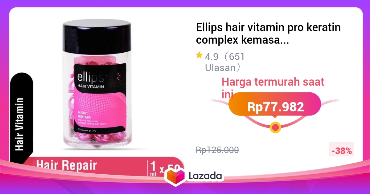 Ellips hair vitamin pro keratin complex kemasan botol isi 50 kapsul