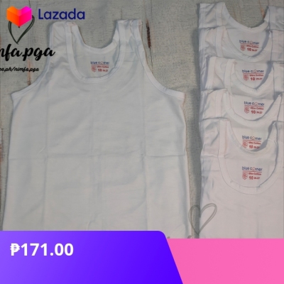 3in1 Original Blue Corner Sando Kids White