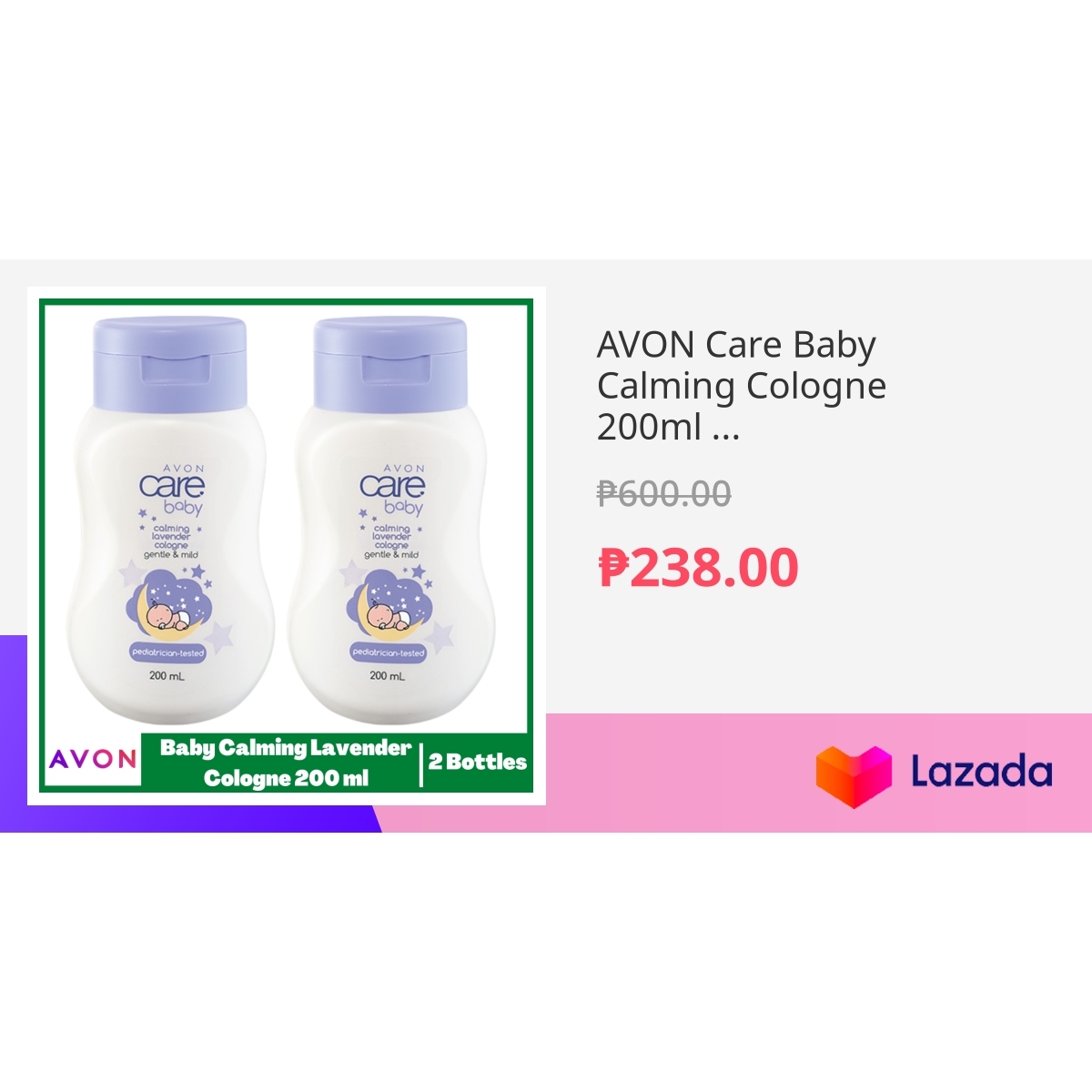 AVON Care Baby Calming Cologne 200ml ( 2 Bottles )