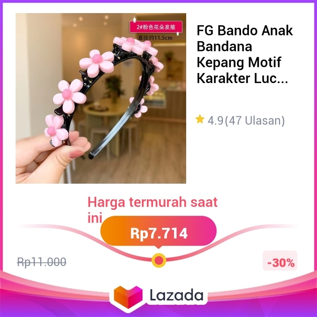 FG Bando Anak Bandana Kepang Motif Karakter Lucu Bando Jepit Anak Model ...