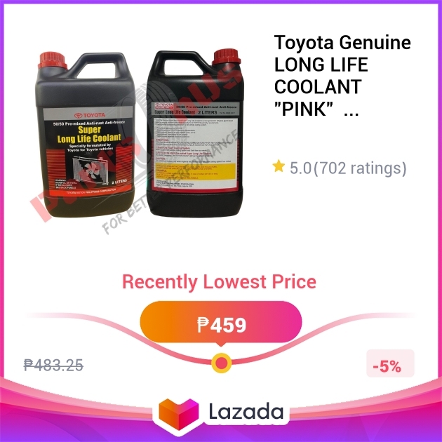 Toyota Genuine LONG LIFE COOLANT "PINK" 2 LITERS/ 08889-80071