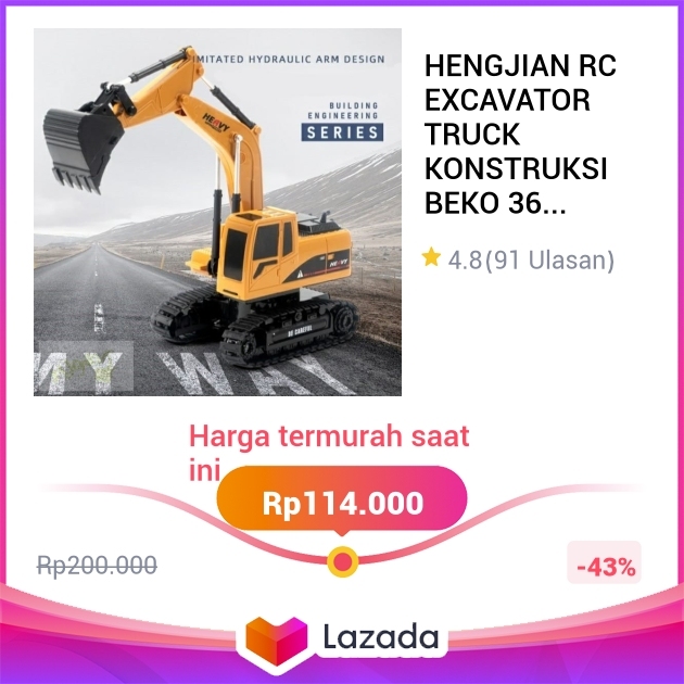HENGJIAN RC EXCAVATOR TRUCK KONSTRUKSI BEKO 360 REMOTE CONTROL 1:24 ADA ...